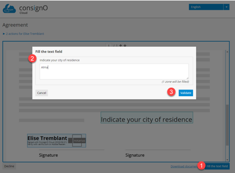 The text field – ConsignO Cloud