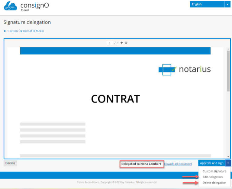 Signature Delegation – ConsignO Cloud